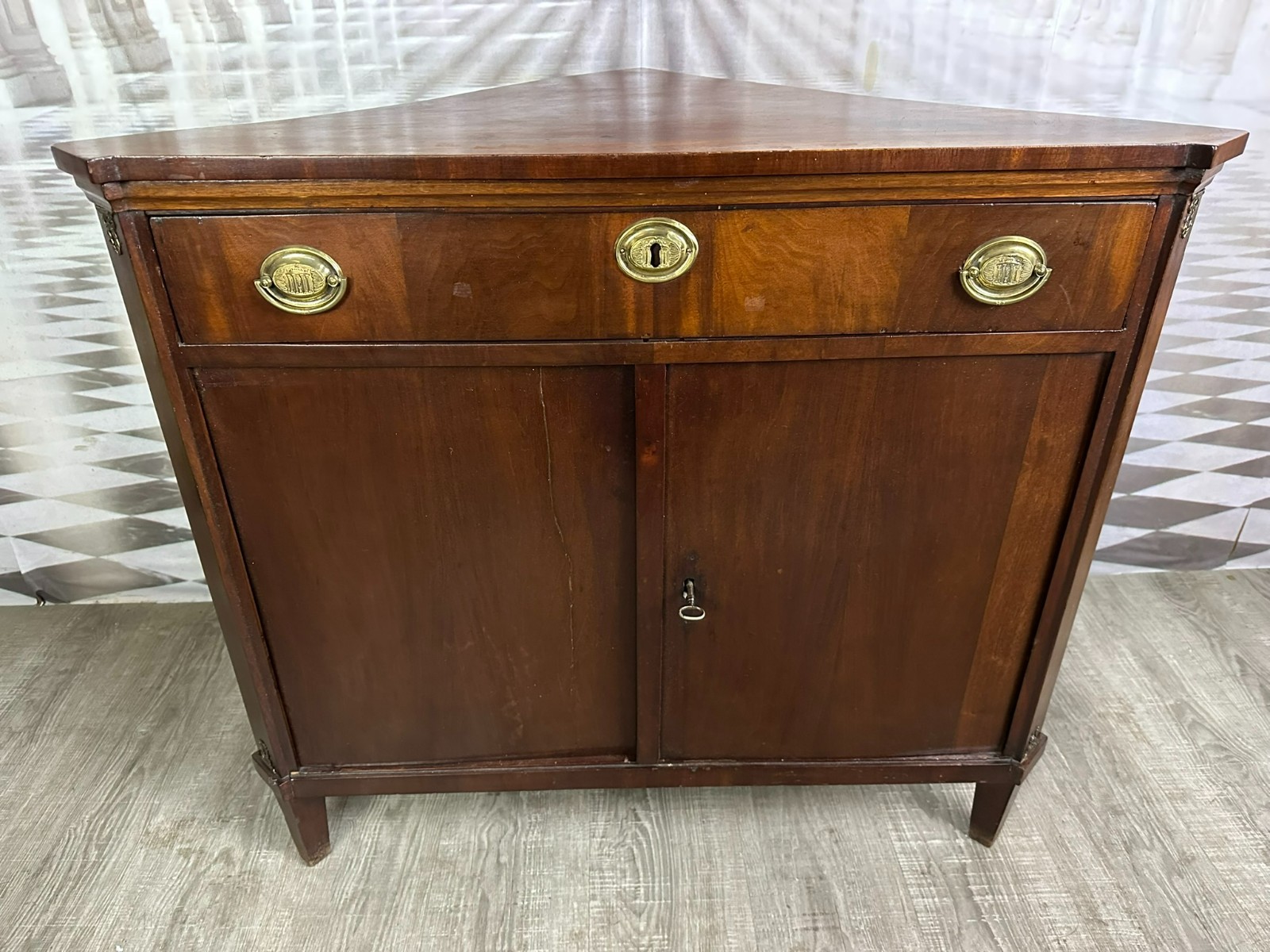ANTIKE LOUIS SEIZE ECK KOMMODE UM 1880 MAHAGONI – Arthome24